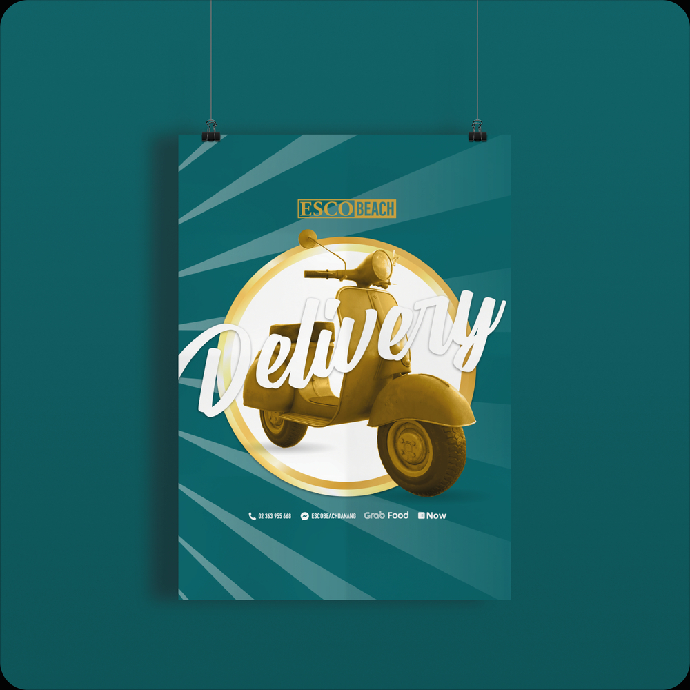 ESCO BEACH x 8AMSTUDIO = Logo + Stationery + Menu + Poster